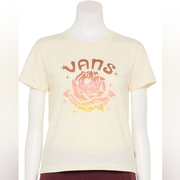 Vans | Tops | Nwt Vans Rose Logo Tee Lg 8 P2p And Xl 19 P2p | Poshmark